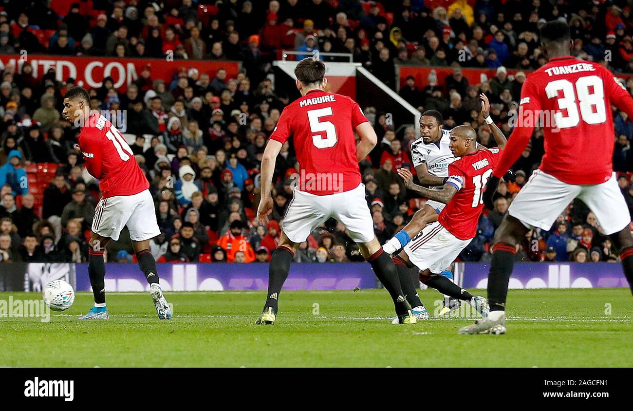 Colchester United's Callum Harriott has a shot on goal during the ...