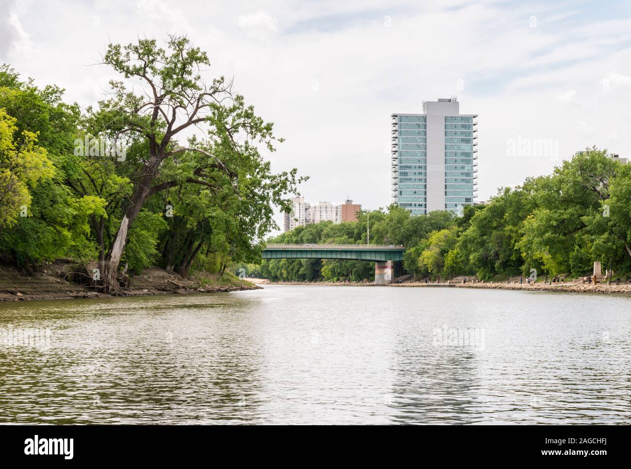 Summer river scene in downtown Winnipeg, Manitoba Stock Photo - Alamy