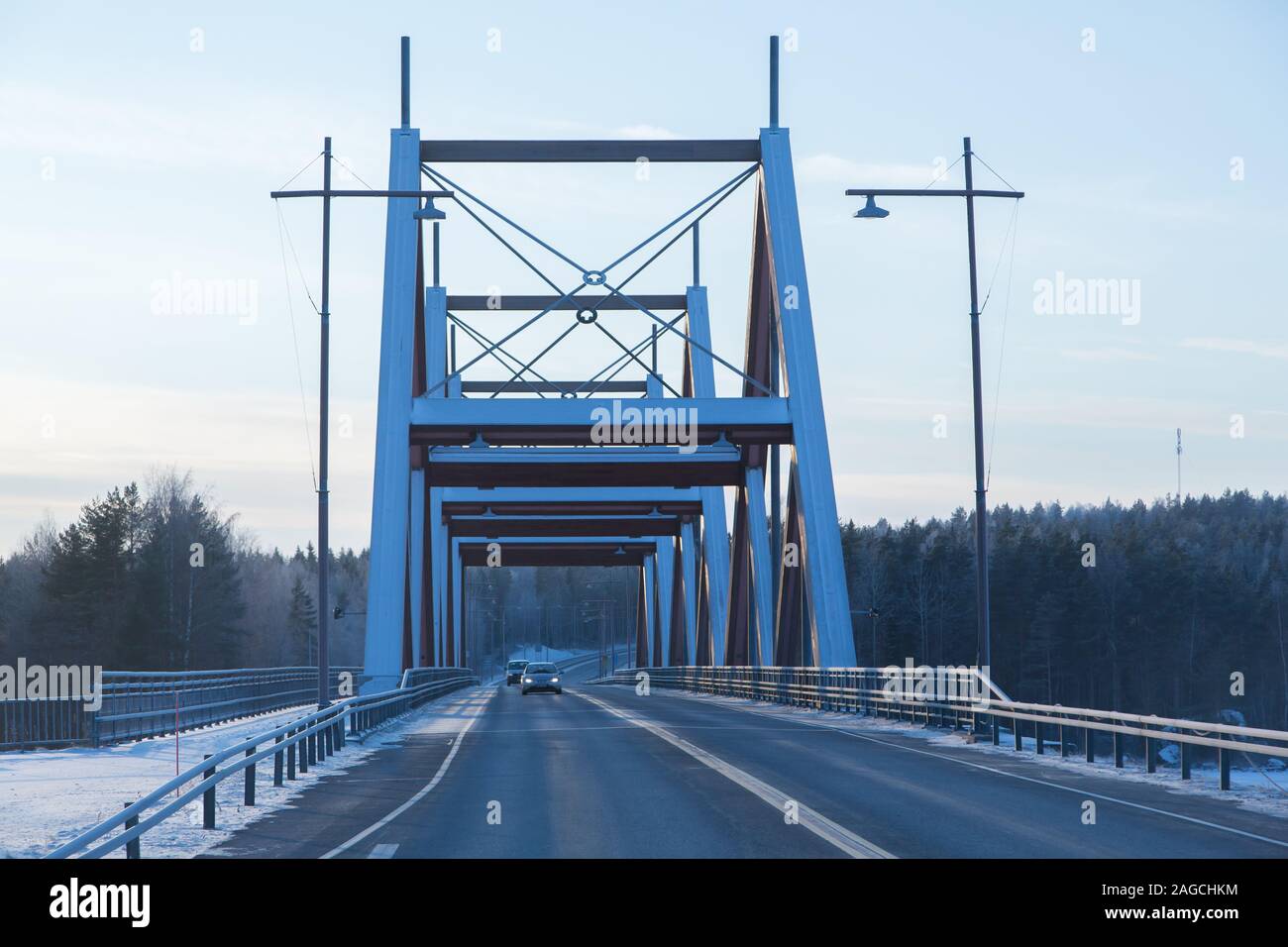 Urban Finnish bridge design on the way to Lahti Finland Stock Photo - Alamy