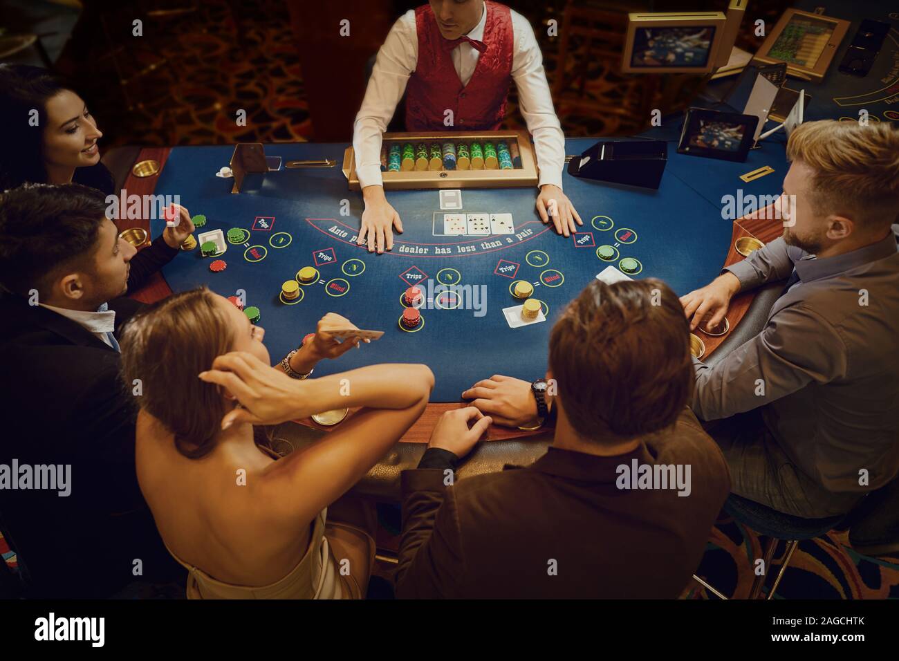People Sitting Poker Table Playing High Resolution Stock Photography ...