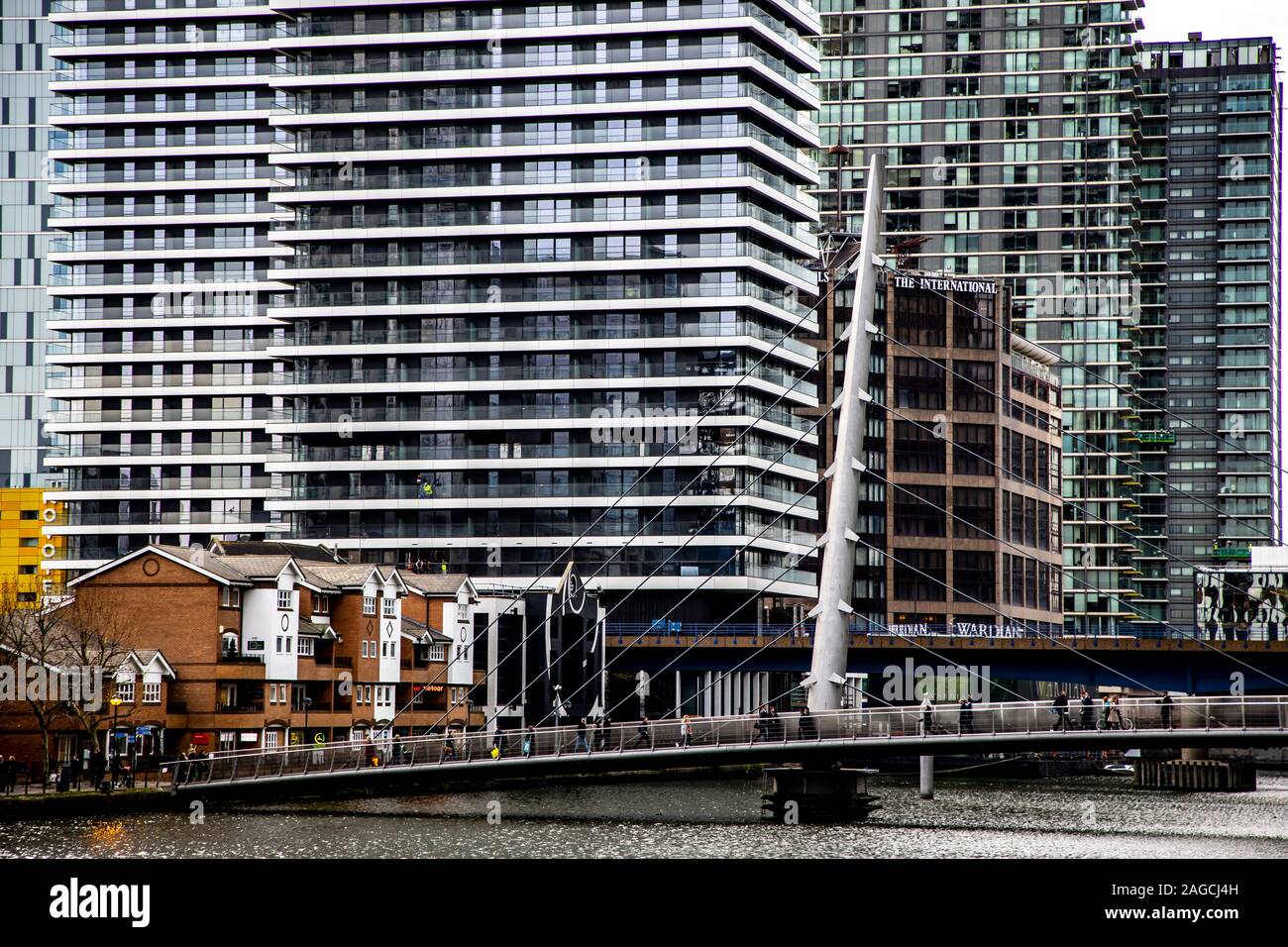 Canary Wharf office building complex on the Isle of Dogs in the London ...
