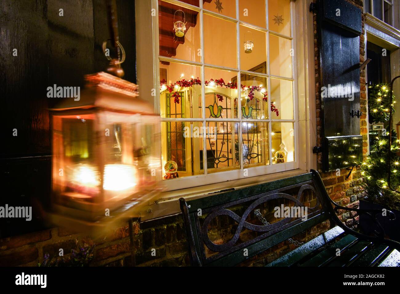 Attractively decorated old window from a historic building in Charles ...