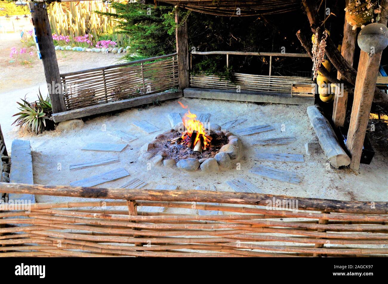 Beautiful high angle shot of a burning bonfire at the beach Stock Photo ...
