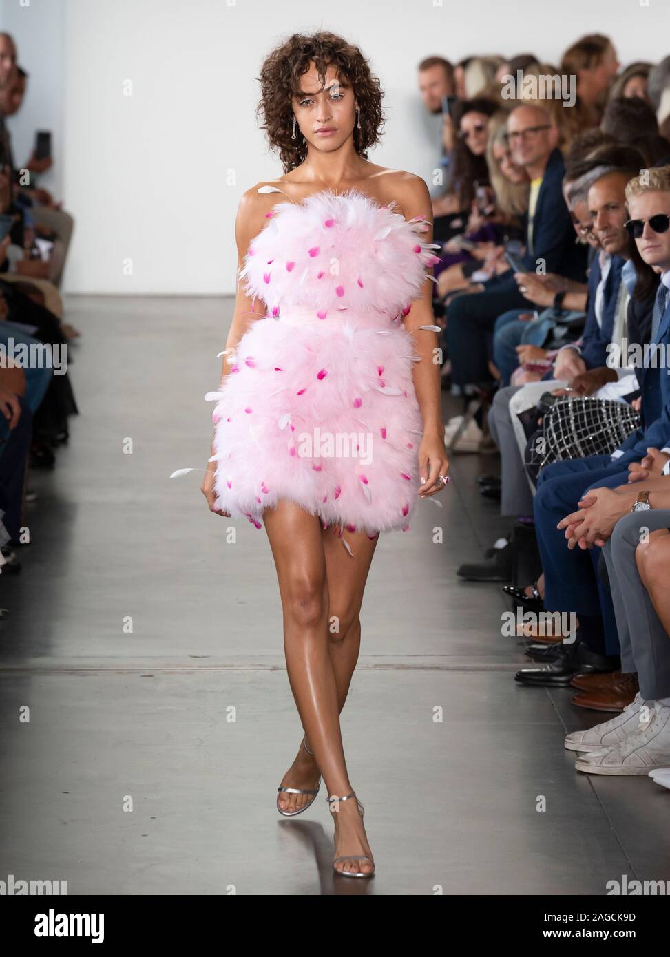New York, NY - Sept 10, 2019: Alanna Arrington walks the runway at the Pamella Roland Spring ...