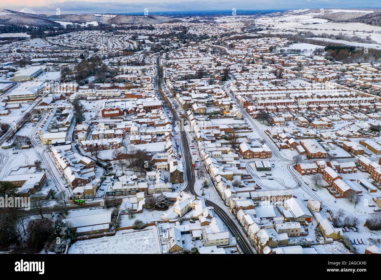 Guisborough Town in Winter Snow, Guisborough, North Yorkshire Stock ...