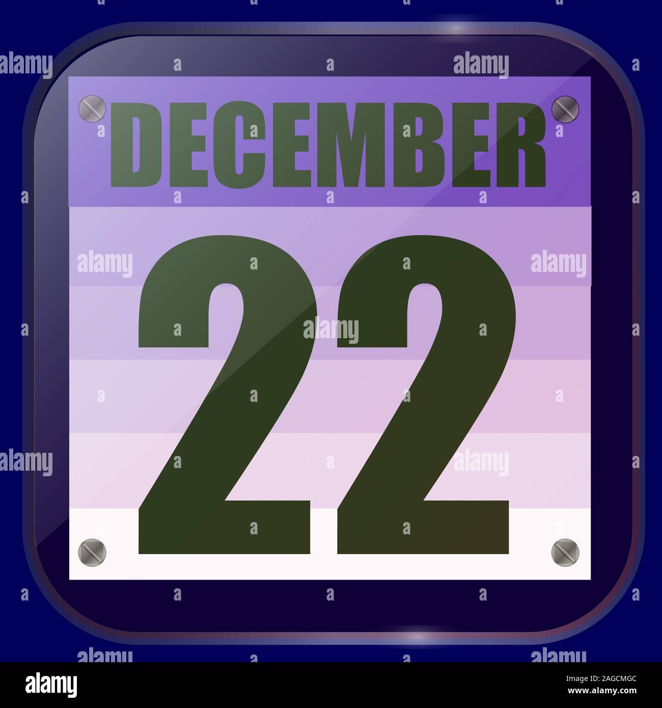 December 22 icon. For planning important day. Banner for holidays and ...