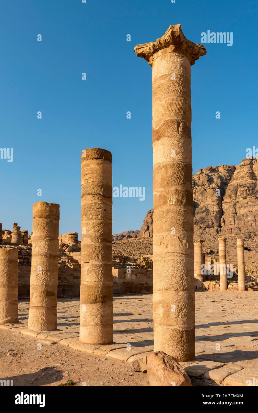 Columns of the Great Temple of Petra, Jordan Stock Photo - Alamy