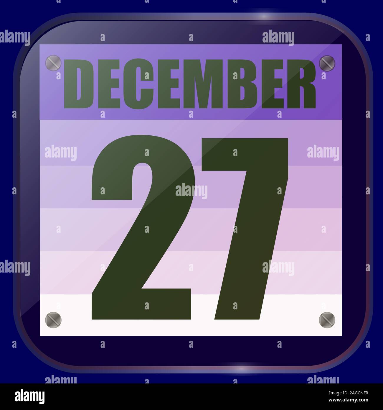December 27 icon. For planning important day. Banner for holidays and ...