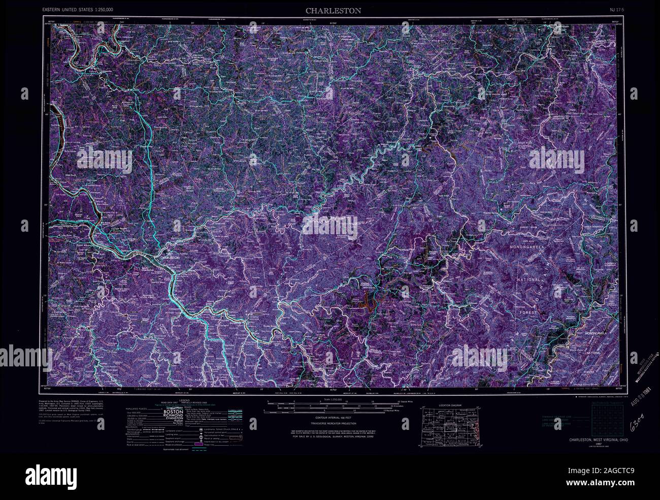 Charleston wv map hi-res stock photography and images - Alamy