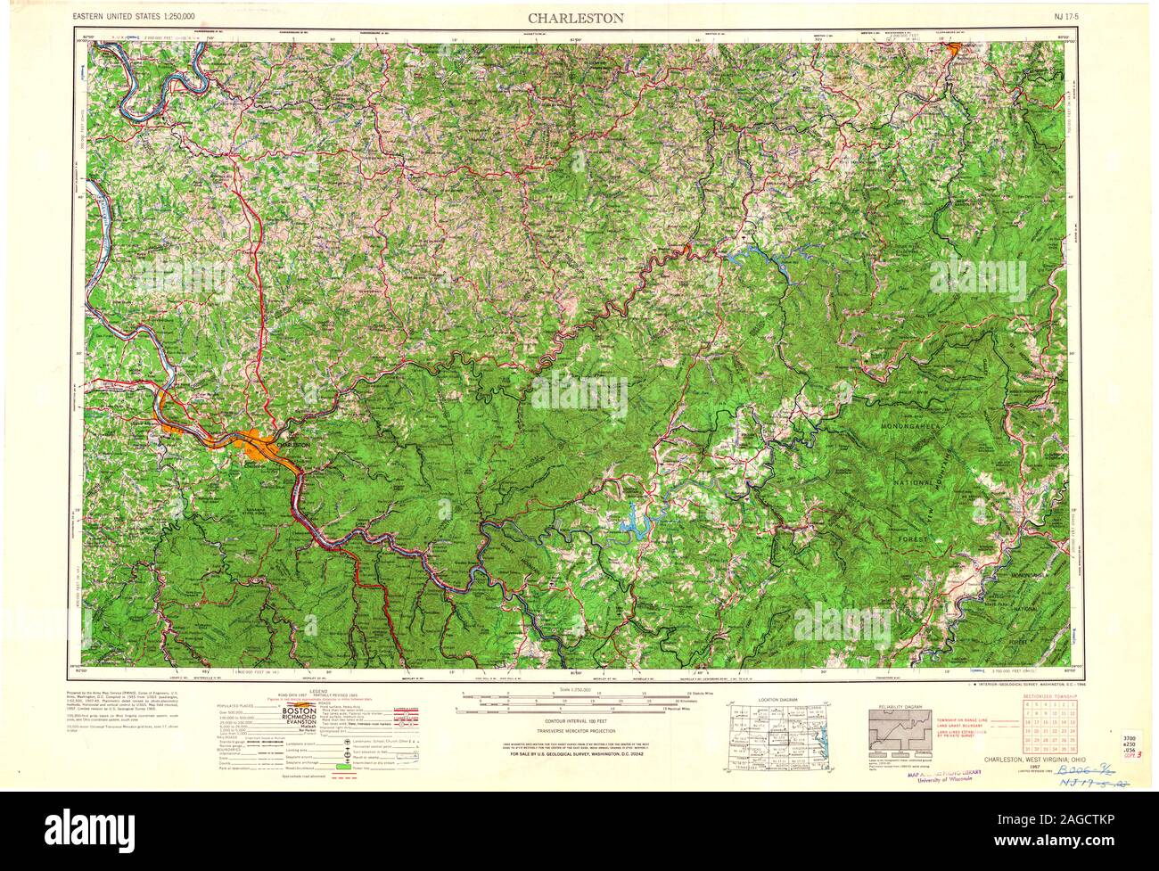 Charleston wv map hi-res stock photography and images - Alamy