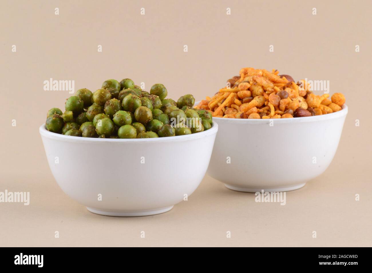 Indian Snacks : Mixture and Spiced fried green peas Stock Photo - Alamy