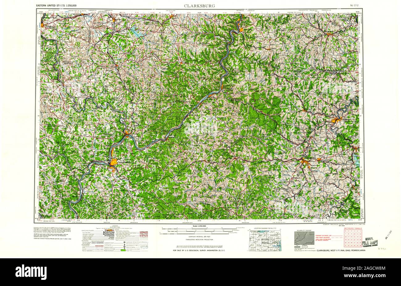 Clarksburg map hi-res stock photography and images - Alamy