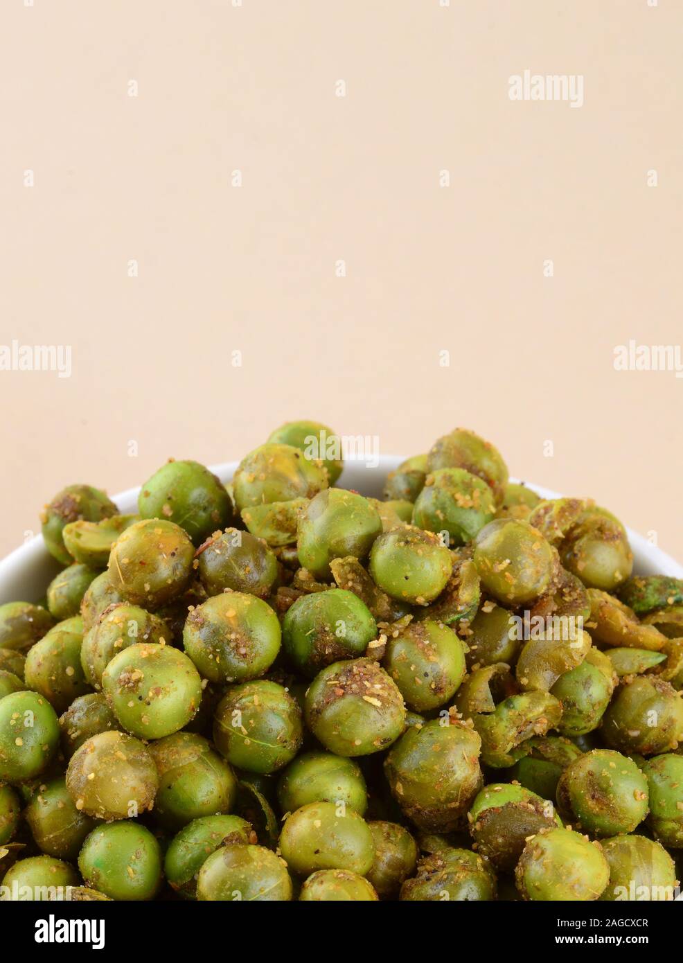 Spiced fried green peas {chatpata matar} Indian snack. Dried salted ...