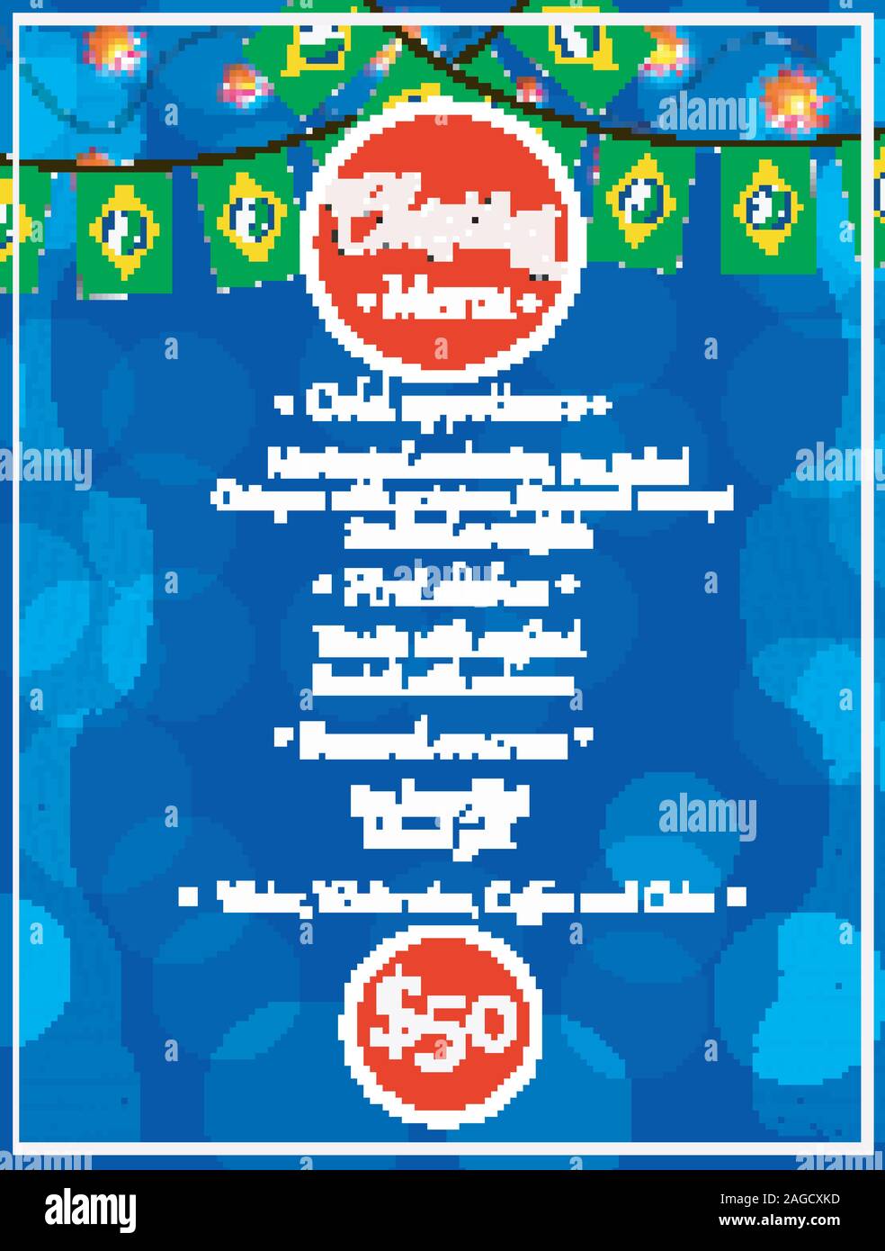 Bright banner festive menu with flags of Brazil. Festive template for ...