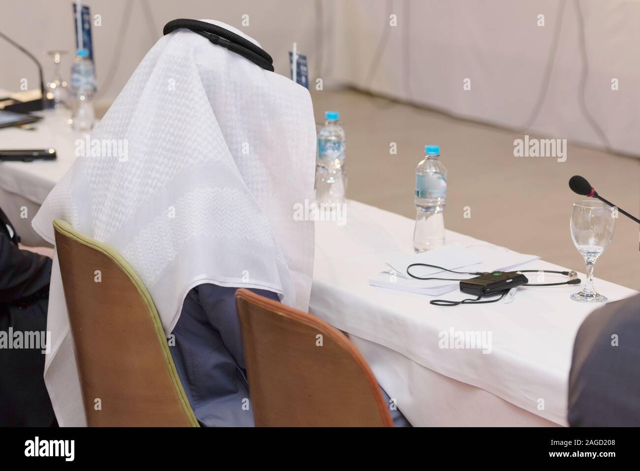 Business Conference and Presentation,Arabic businessman representing ...