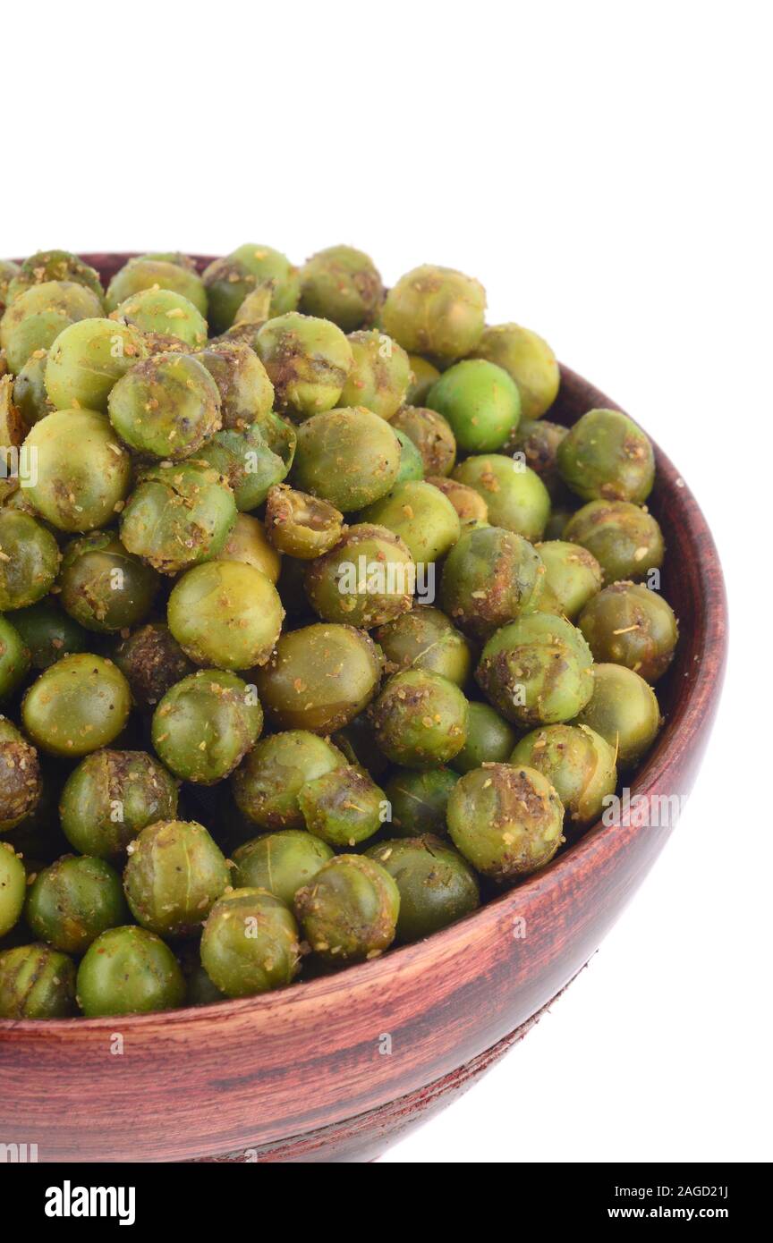 Spiced fried green peas {chatpata matar} Indian snack. Dried salted ...