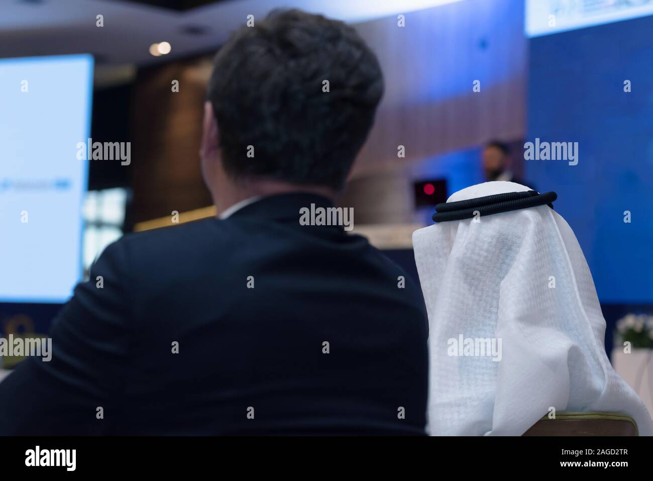 Business Conference and Presentation,Arabic businessman representing ...