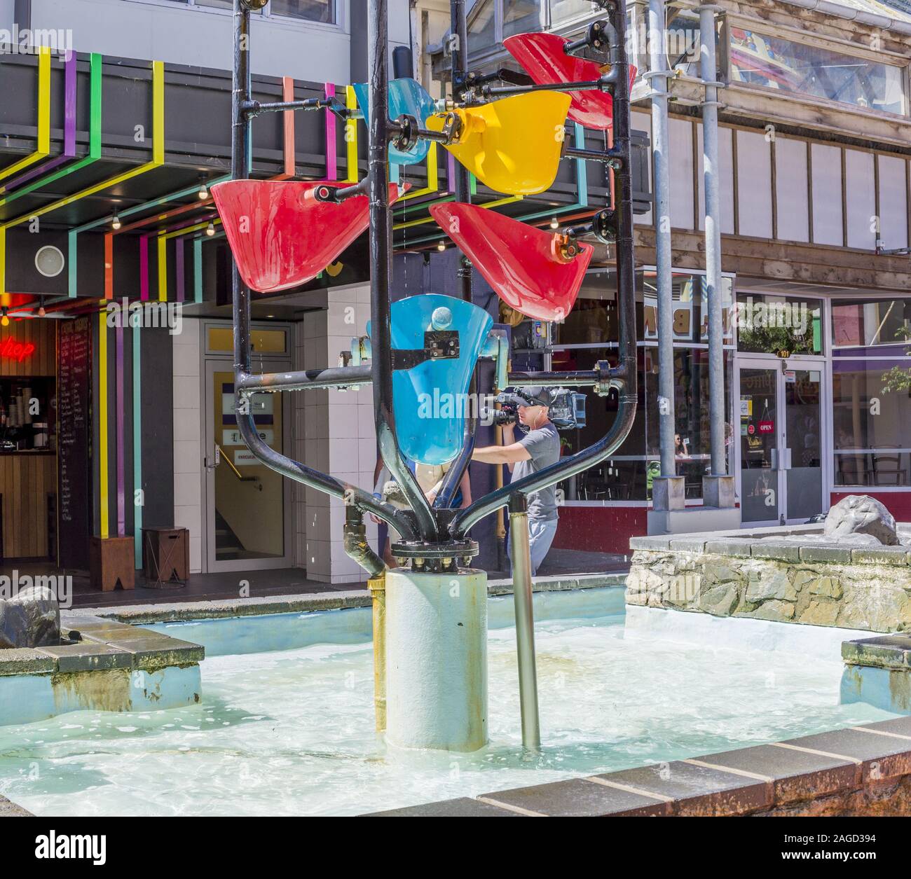 WELLINGTON, NEW ZEALAND - Jan 27, 2015: A modern colorful structure of ...