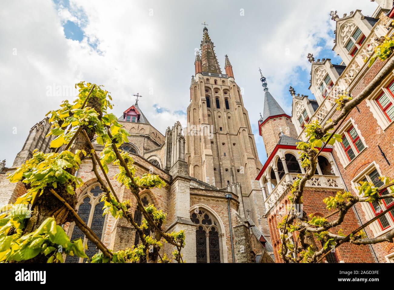 Church of Our Lady, cathedral towers, Bruges, Belgium Stock Photo - Alamy