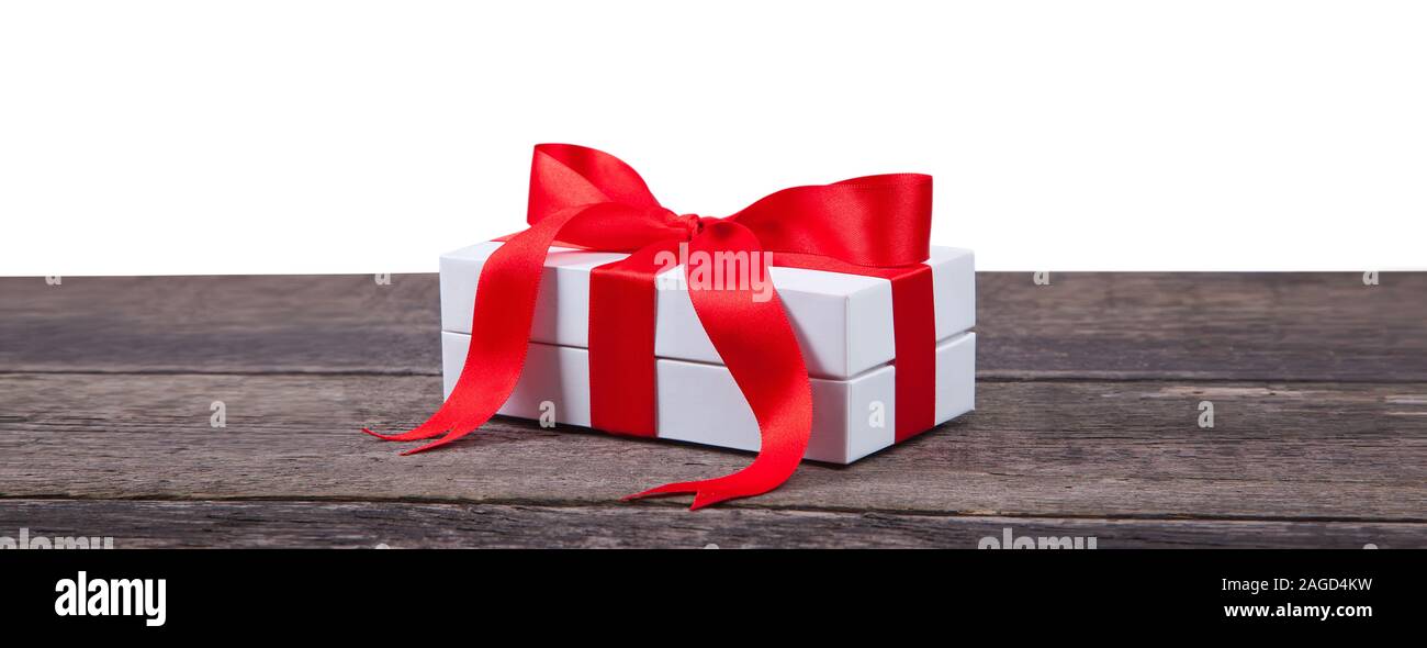 Present box with a ribbon Stock Photo - Alamy