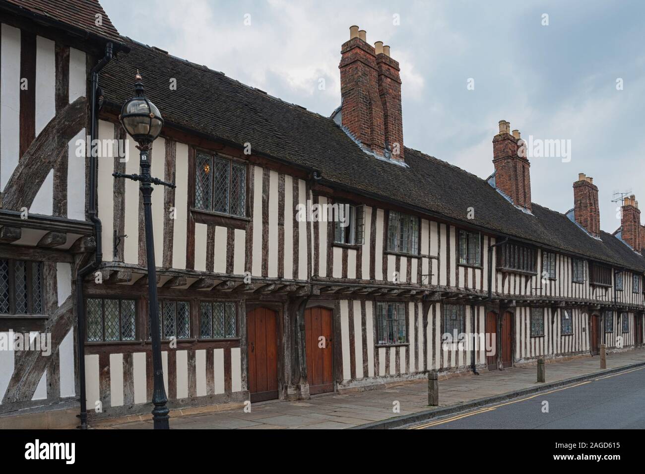Medieval tudor Alms Houses from the 16th century, Chapel Street ...