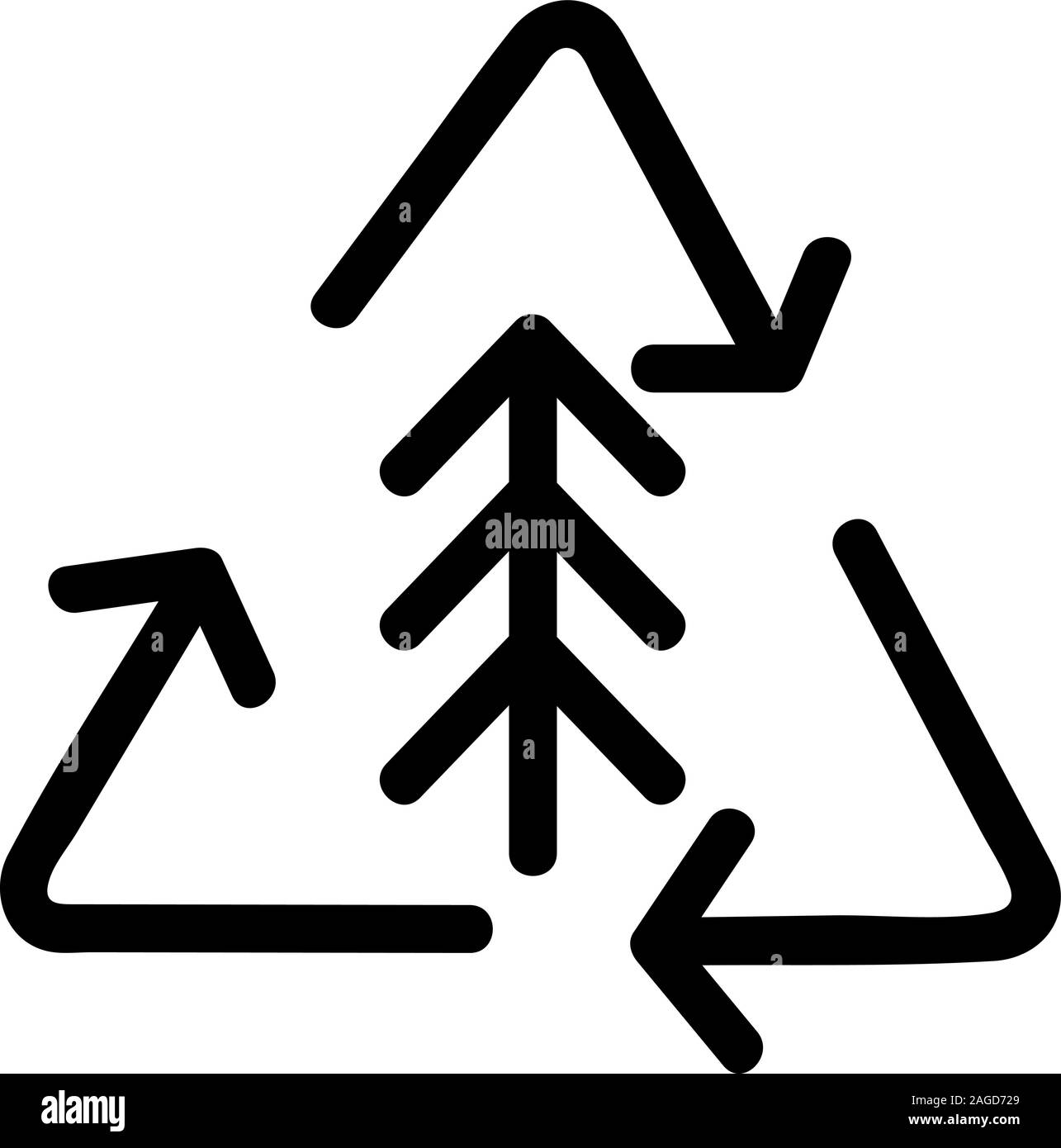 Organic recycling of the waste icon vector. Isolated contour symbol ...