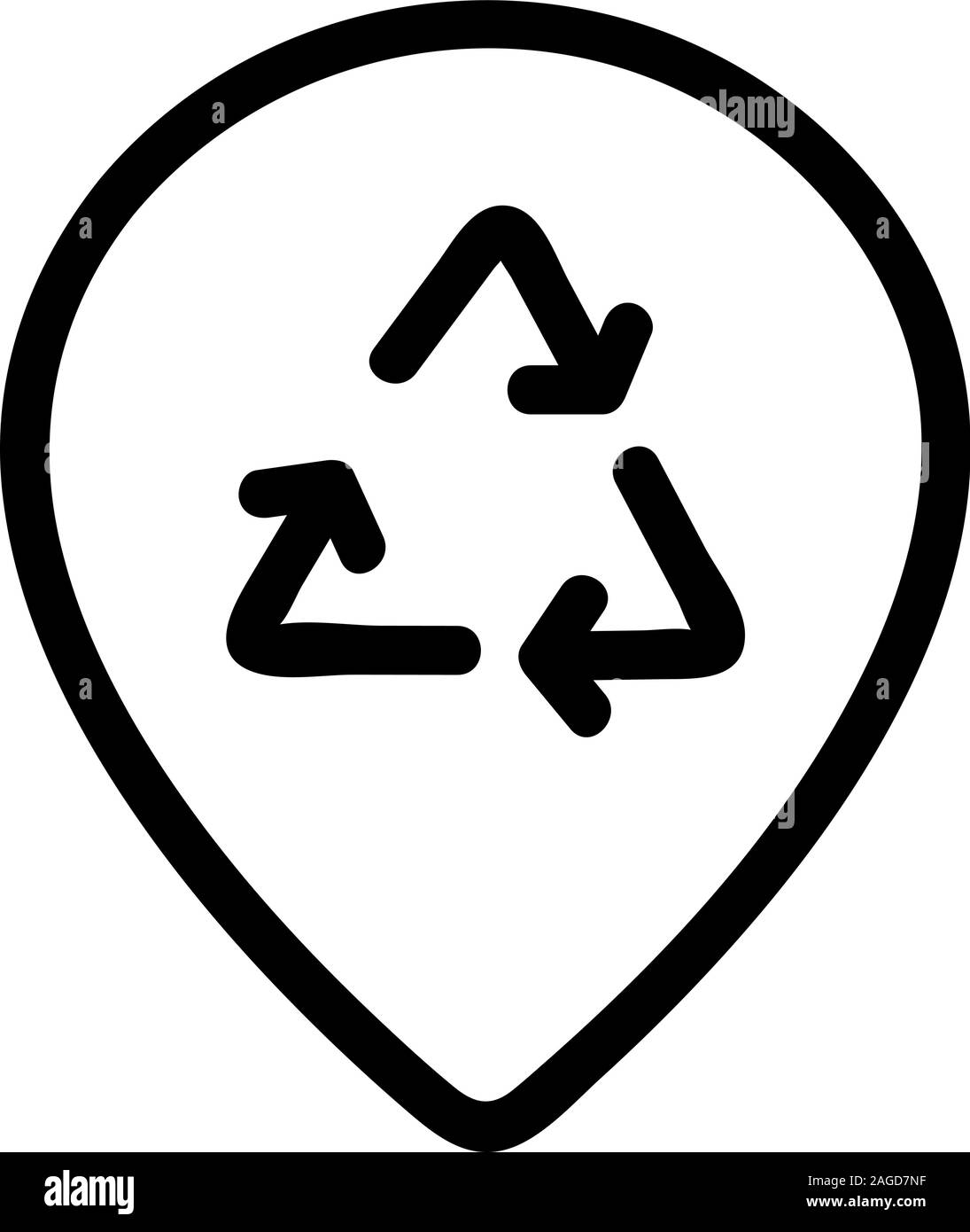 Organic recycling of the waste icon vector. Isolated contour symbol ...