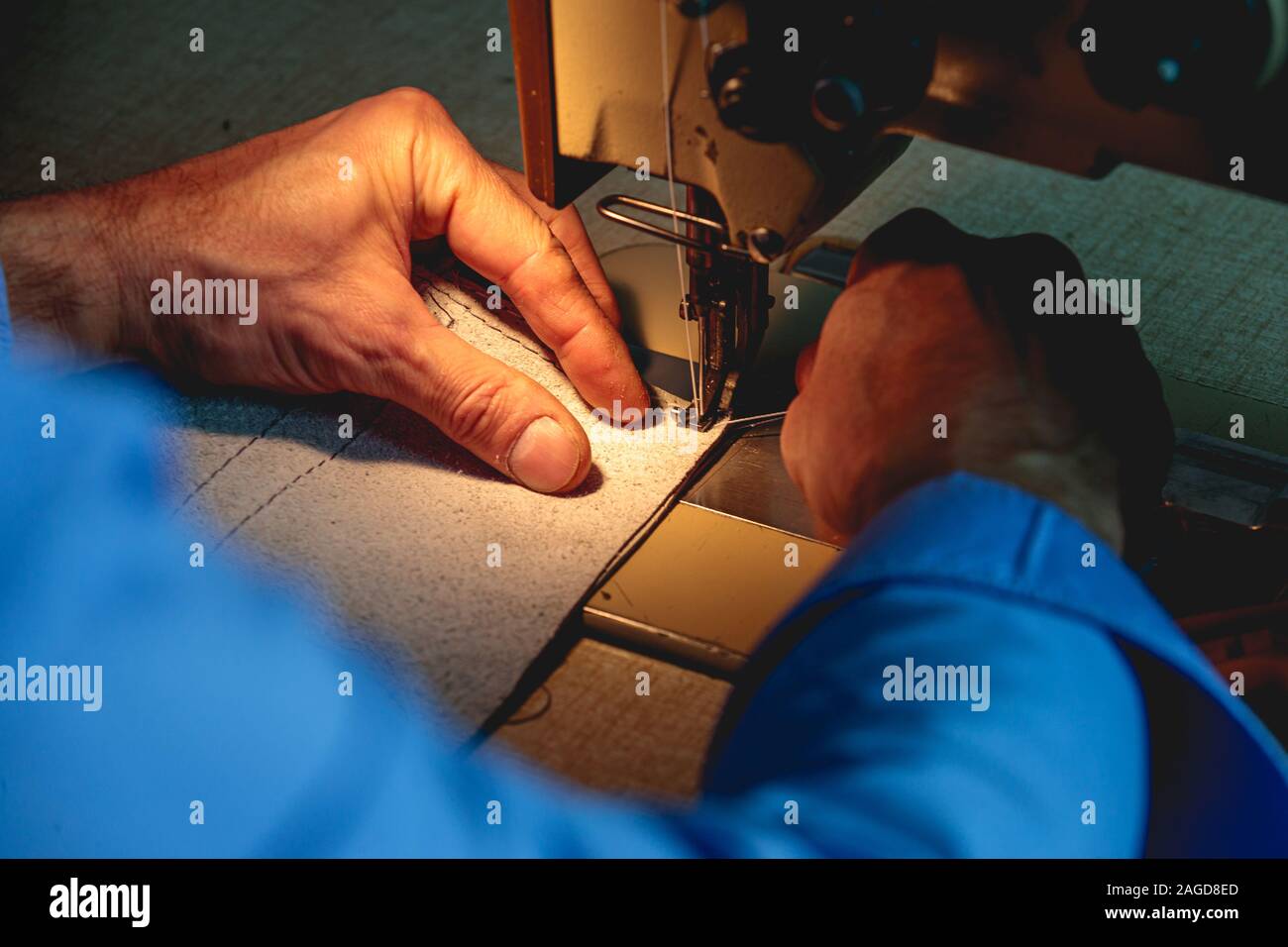Closeup shot sewing machine stitching hi-res stock photography and ...