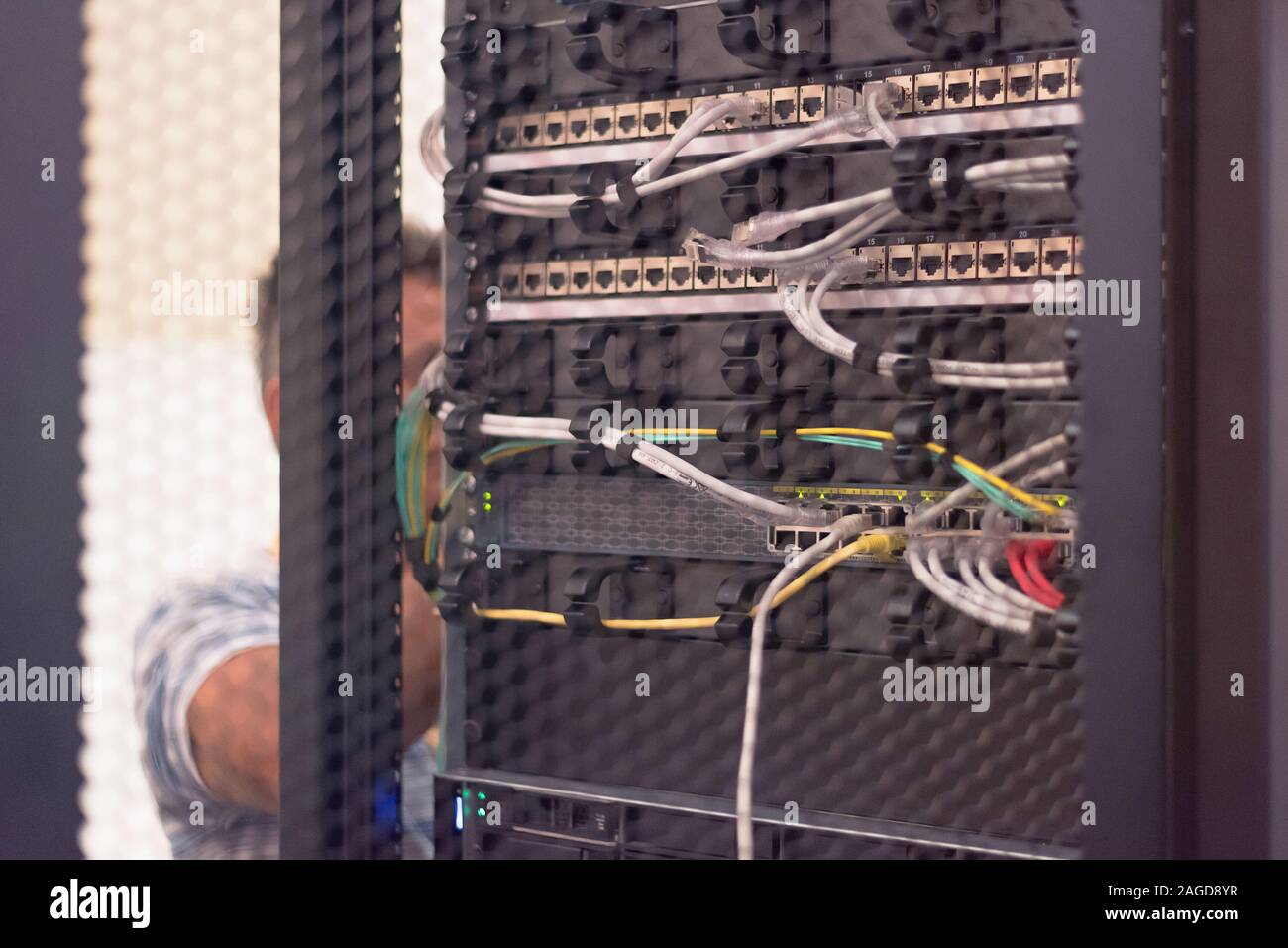 Rack Mounted Servers In A Server Room, close up Stock Photo - Alamy