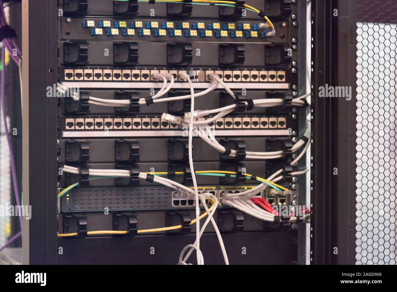 Rack Mounted Servers In A Server Room, close up Stock Photo - Alamy