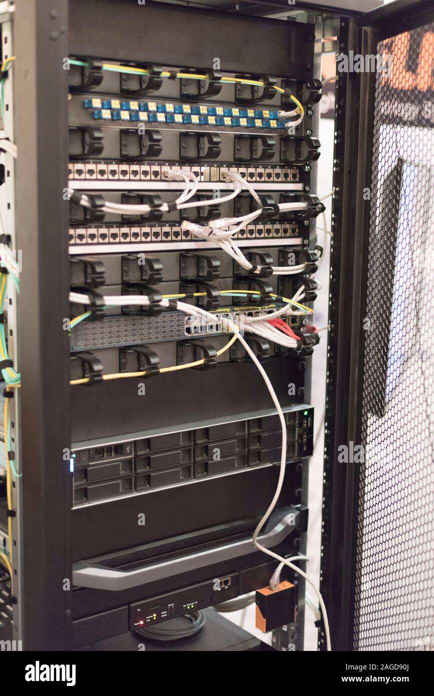 Rack Mounted Servers In A Server Room, close up Stock Photo - Alamy