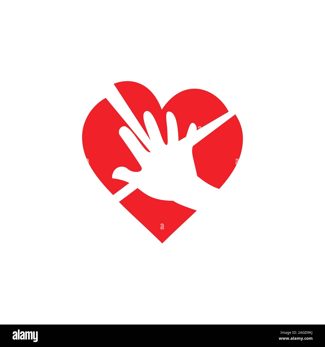 heart care hand care medical symbol design vector Stock Vector Image ...