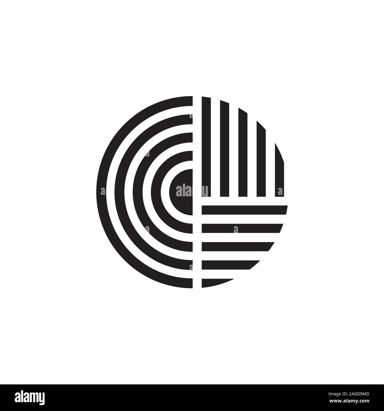 letter cd stripes geometric circle linear logo vector Stock Vector ...