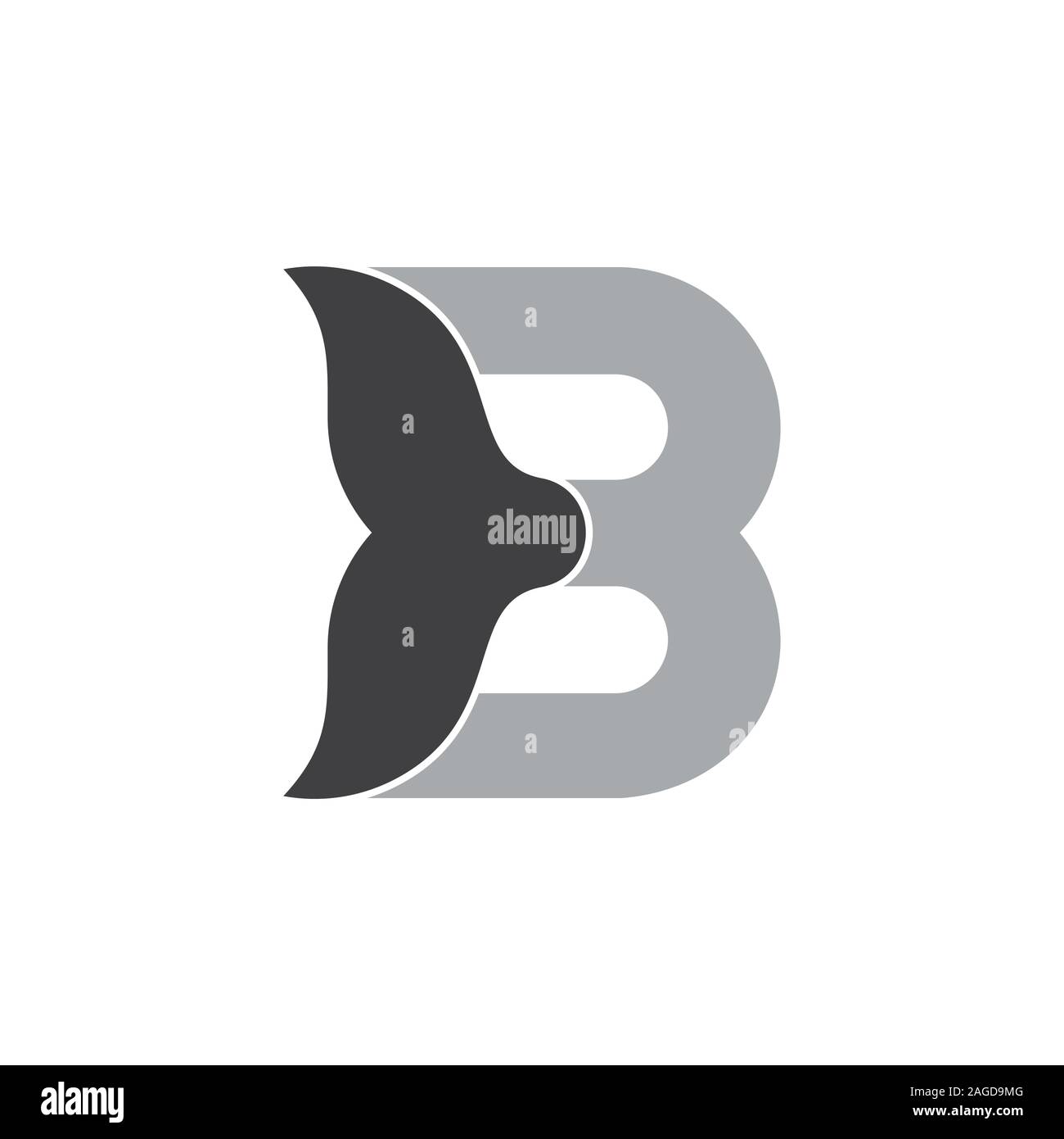 letter b fish whale tail design symbol vector Stock Vector Image & Art ...