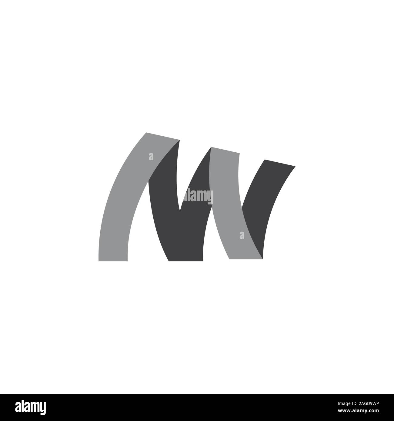 letter mw simple 3d ribbon shadow logo vector Stock Vector Image & Art ...