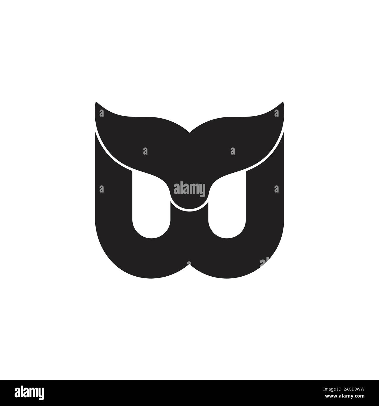 letter w fish whale tail design symbol vector Stock Vector Image & Art ...