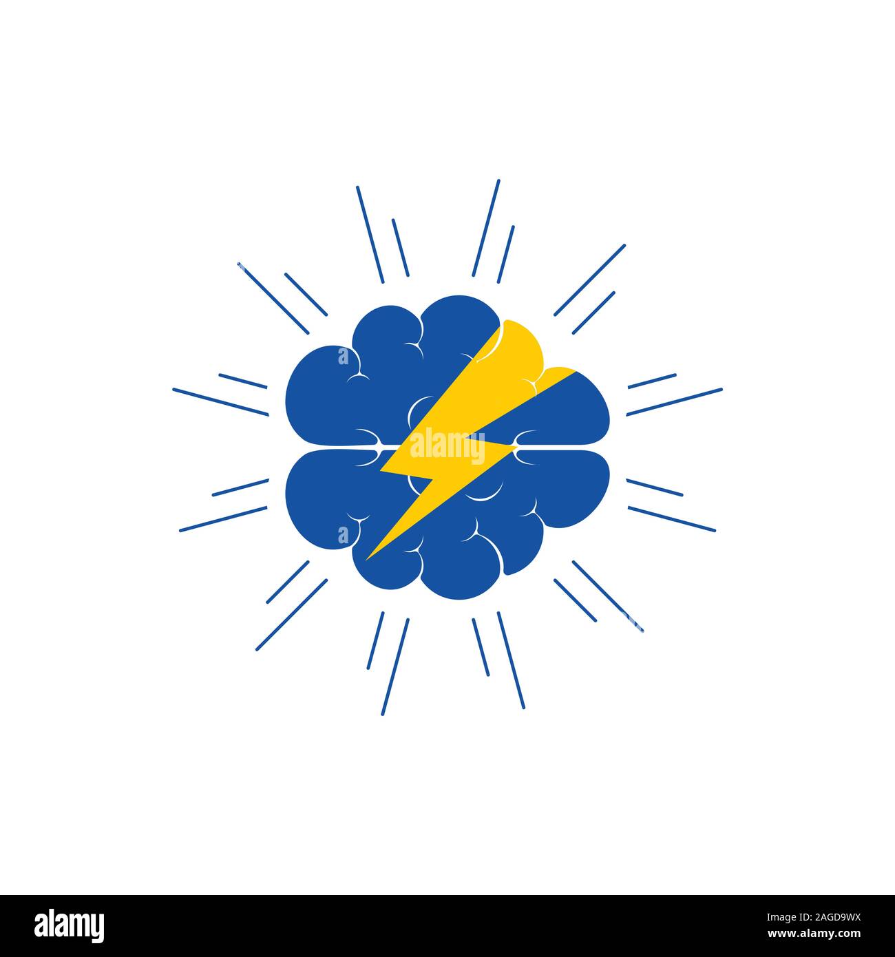 brain storm thunder symbol vector Stock Vector Image & Art - Alamy