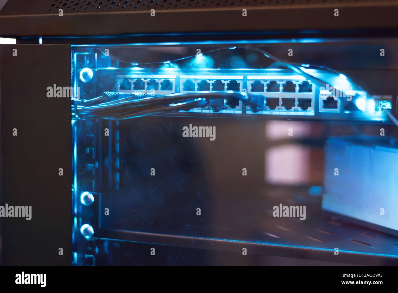 Rack Mounted Servers In A Server Room, close up Stock Photo - Alamy