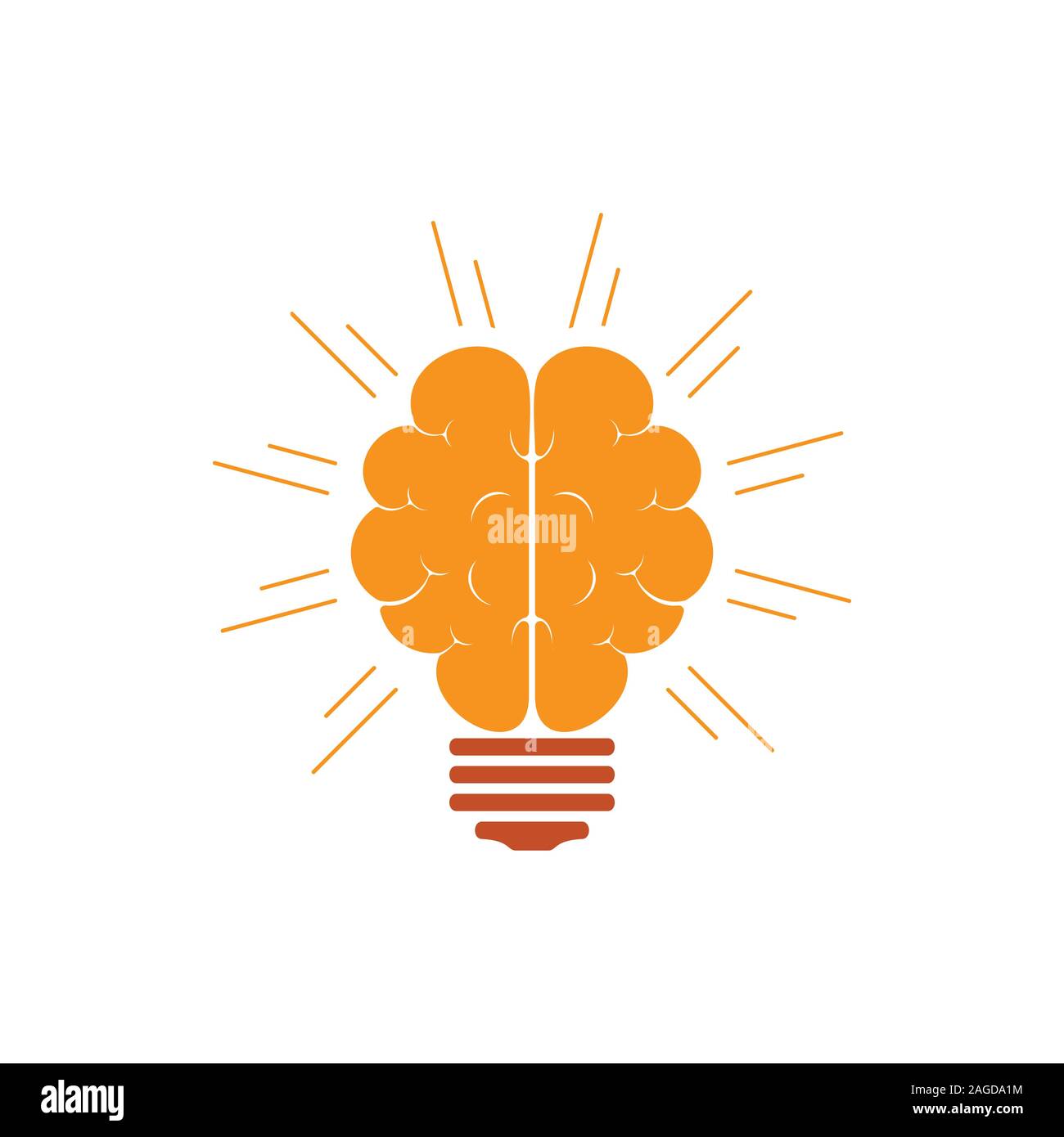 shine brain light bulb smart symbol vector Stock Vector Image & Art - Alamy