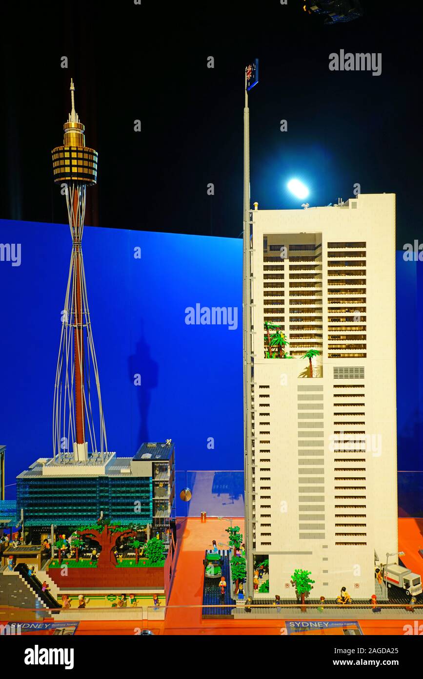 MELBOURNE, AUSTRALIA -16 JUL 2019- View of a model of Sydney, Australia ...