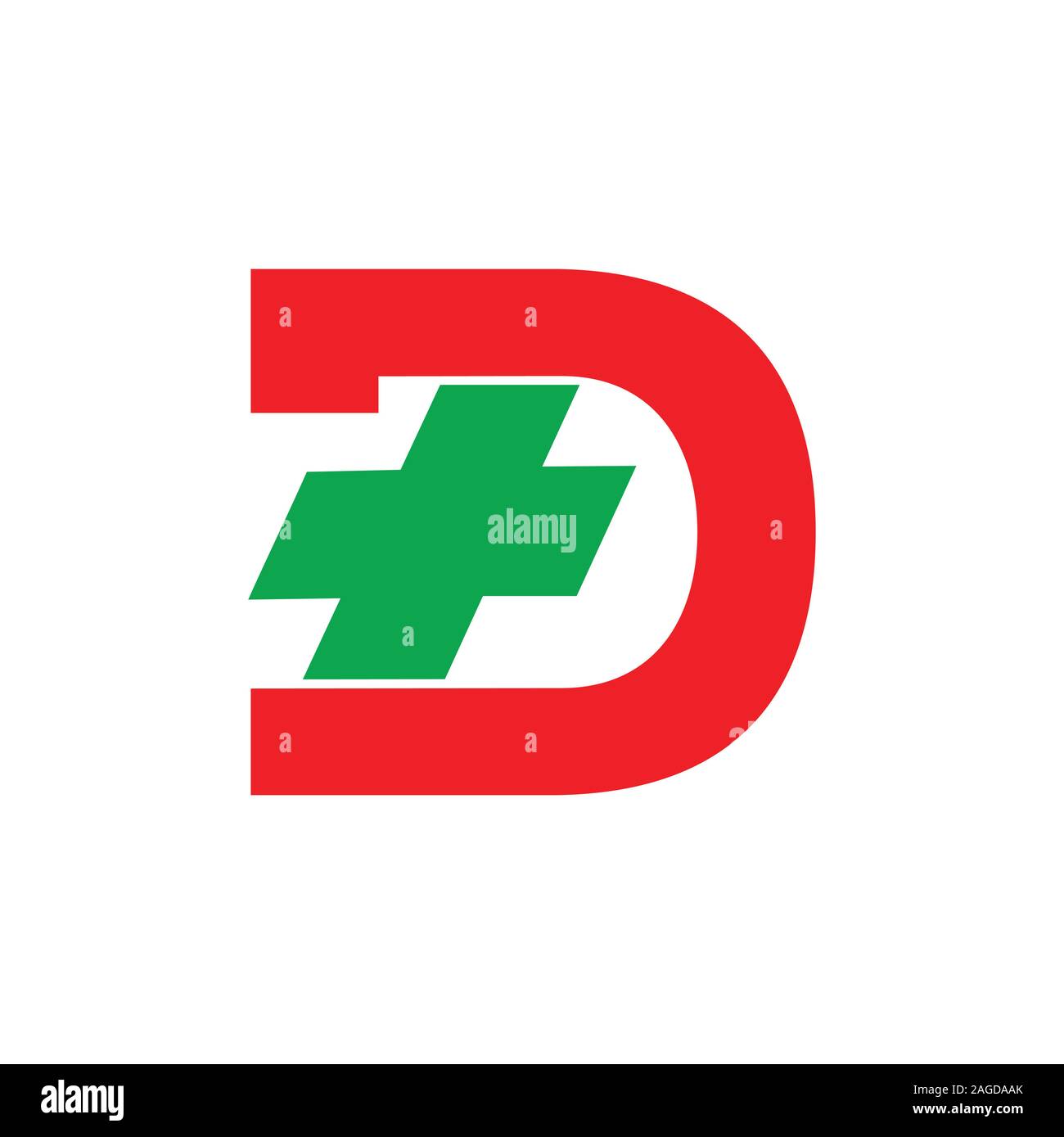 letter d plus medical geometric design logo vector Stock Vector Image ...