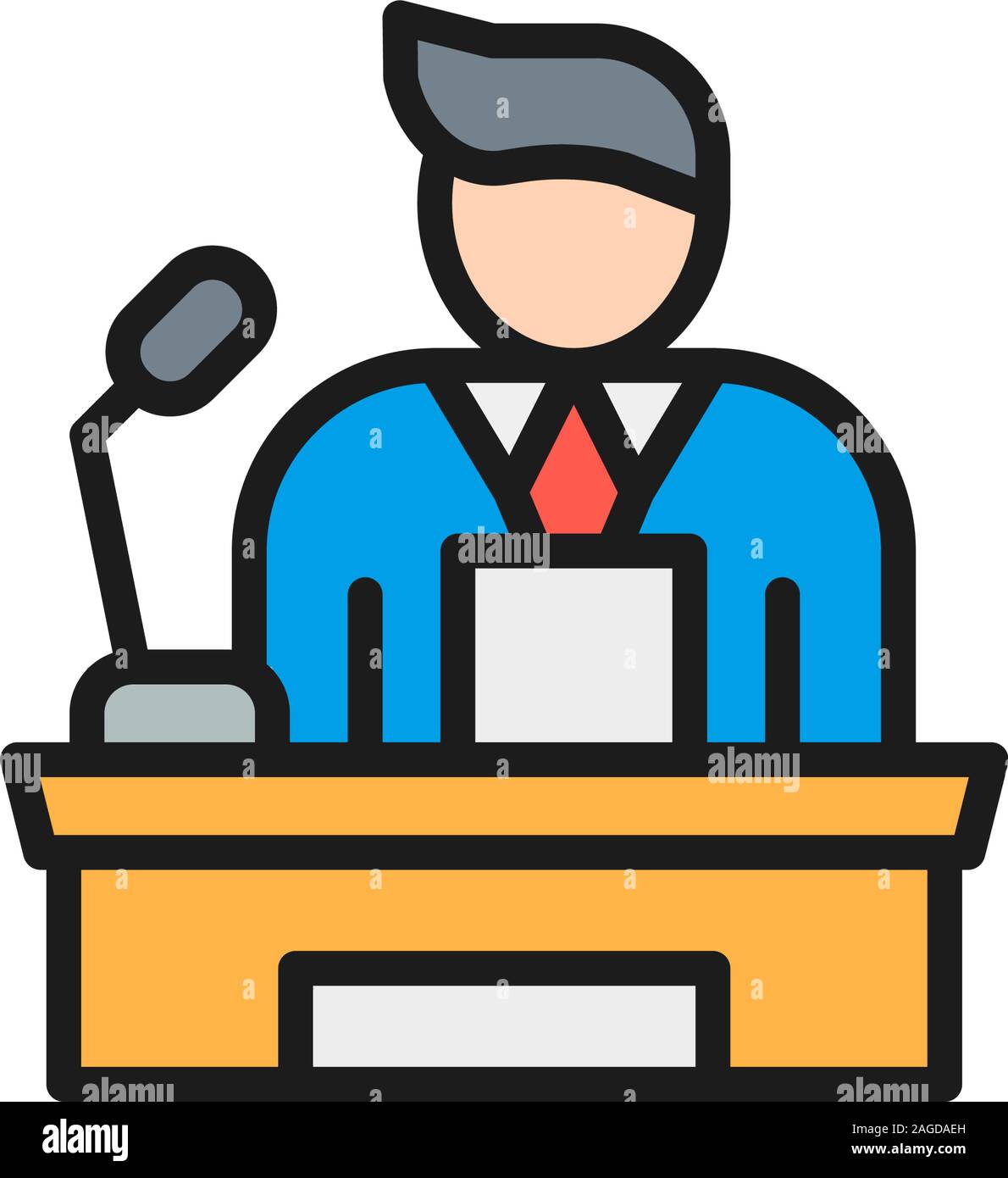 Speaker, people on podium speech, conference presentation speech color ...
