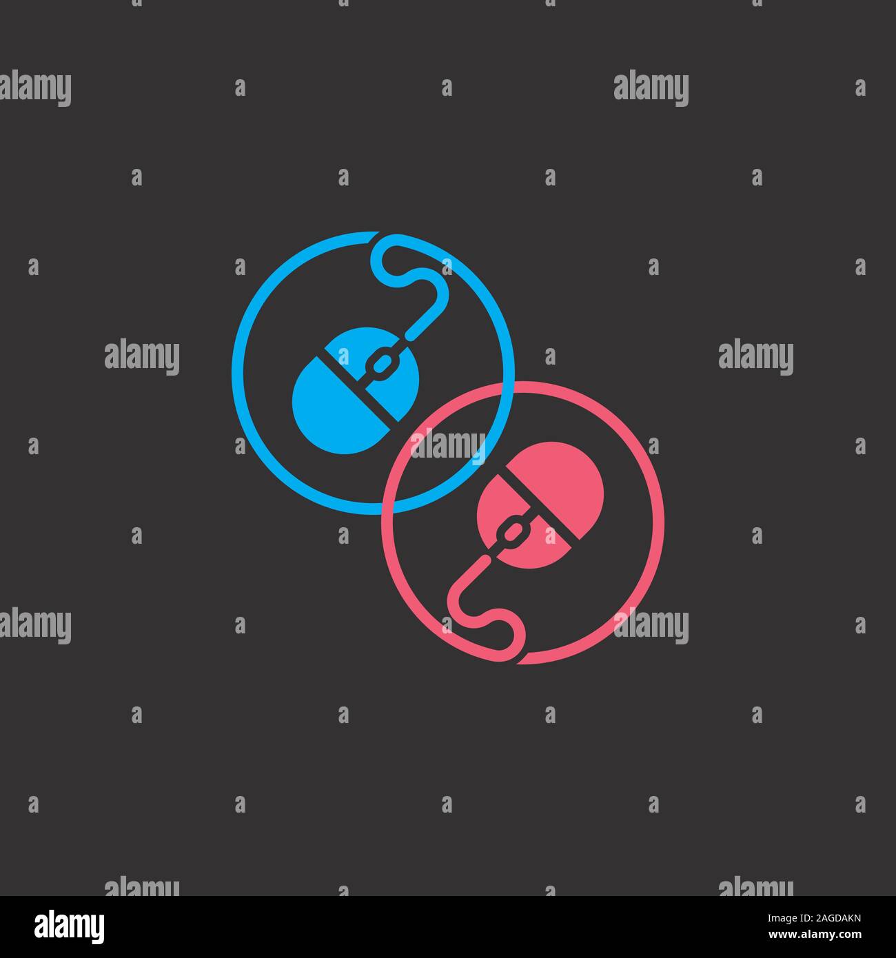 linked pc mouse cable symbol logo vector Stock Vector Image & Art - Alamy