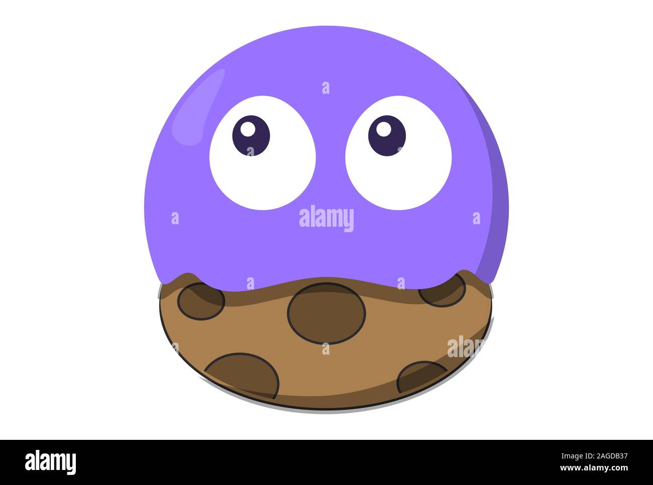 Purple clip art blue face with big eyes eating a chocolate cookie on a ...