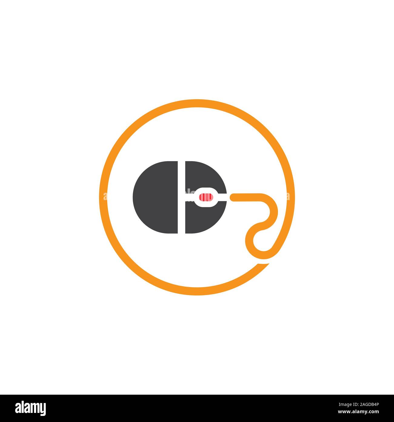 mouse circle line symbol logo vector Stock Vector Image & Art - Alamy