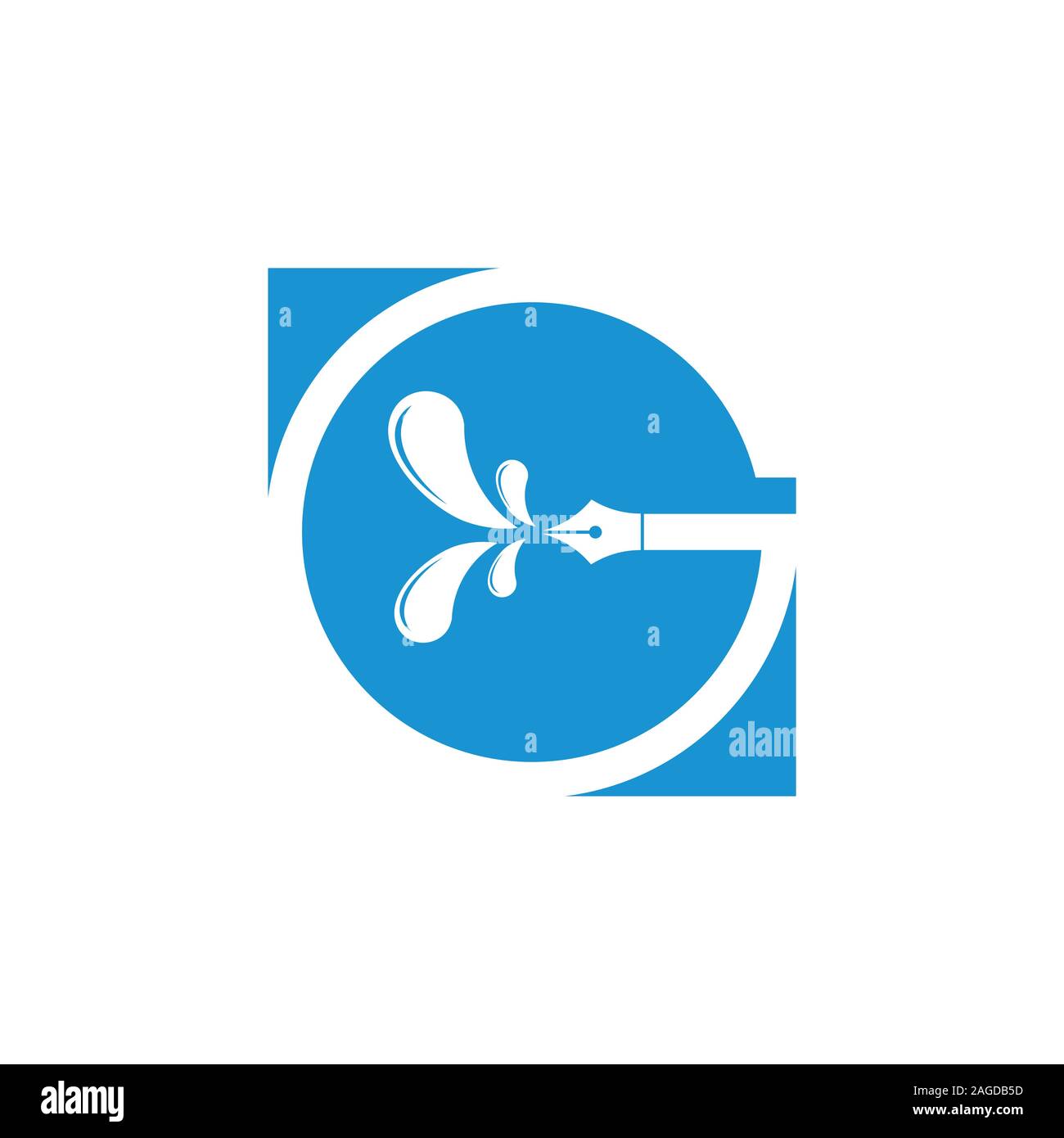 letter g pen writer design logo vector Stock Vector Image & Art - Alamy