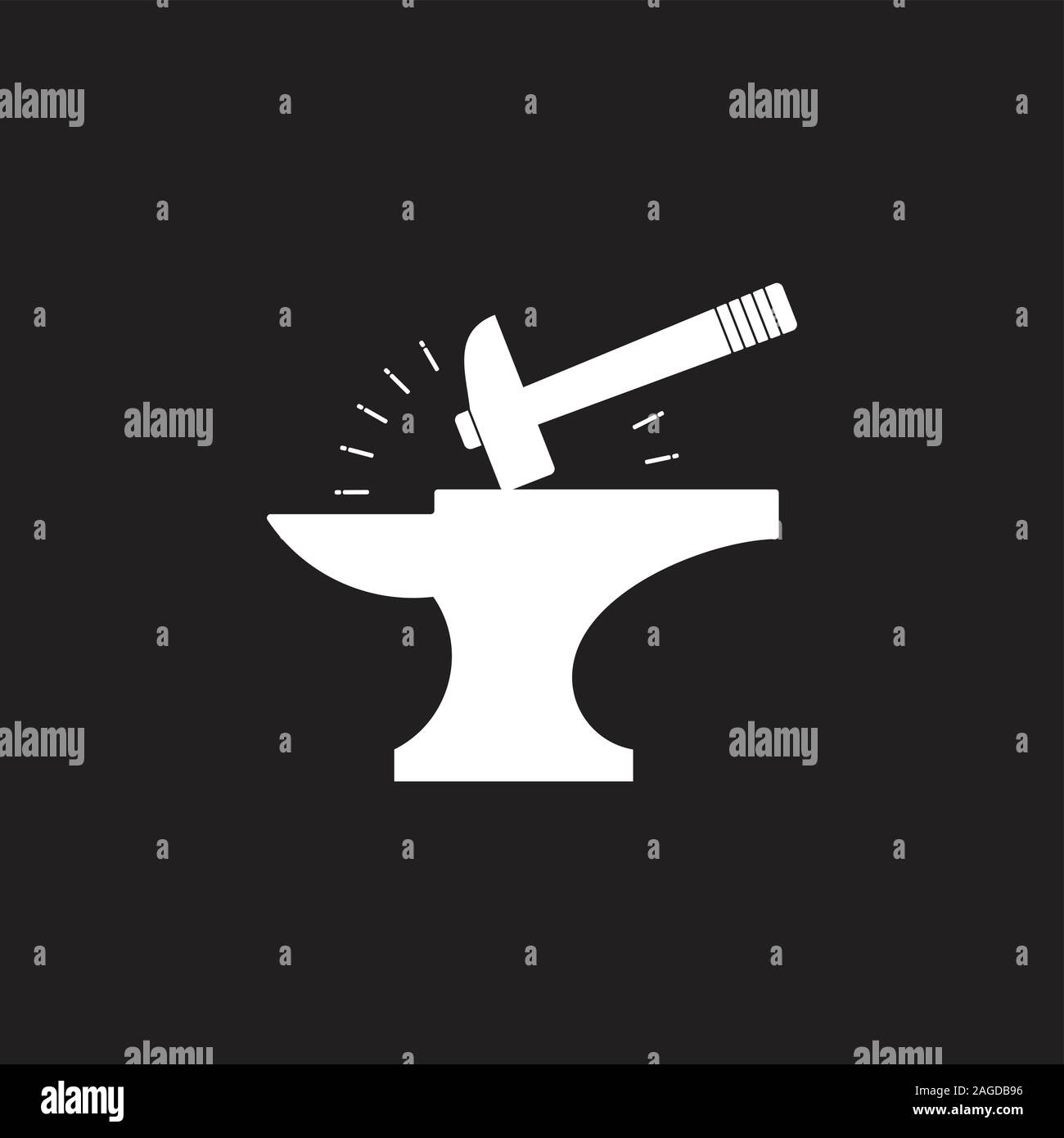 springkel hammer iron blacksmith symbol logo vector Stock Vector Image ...