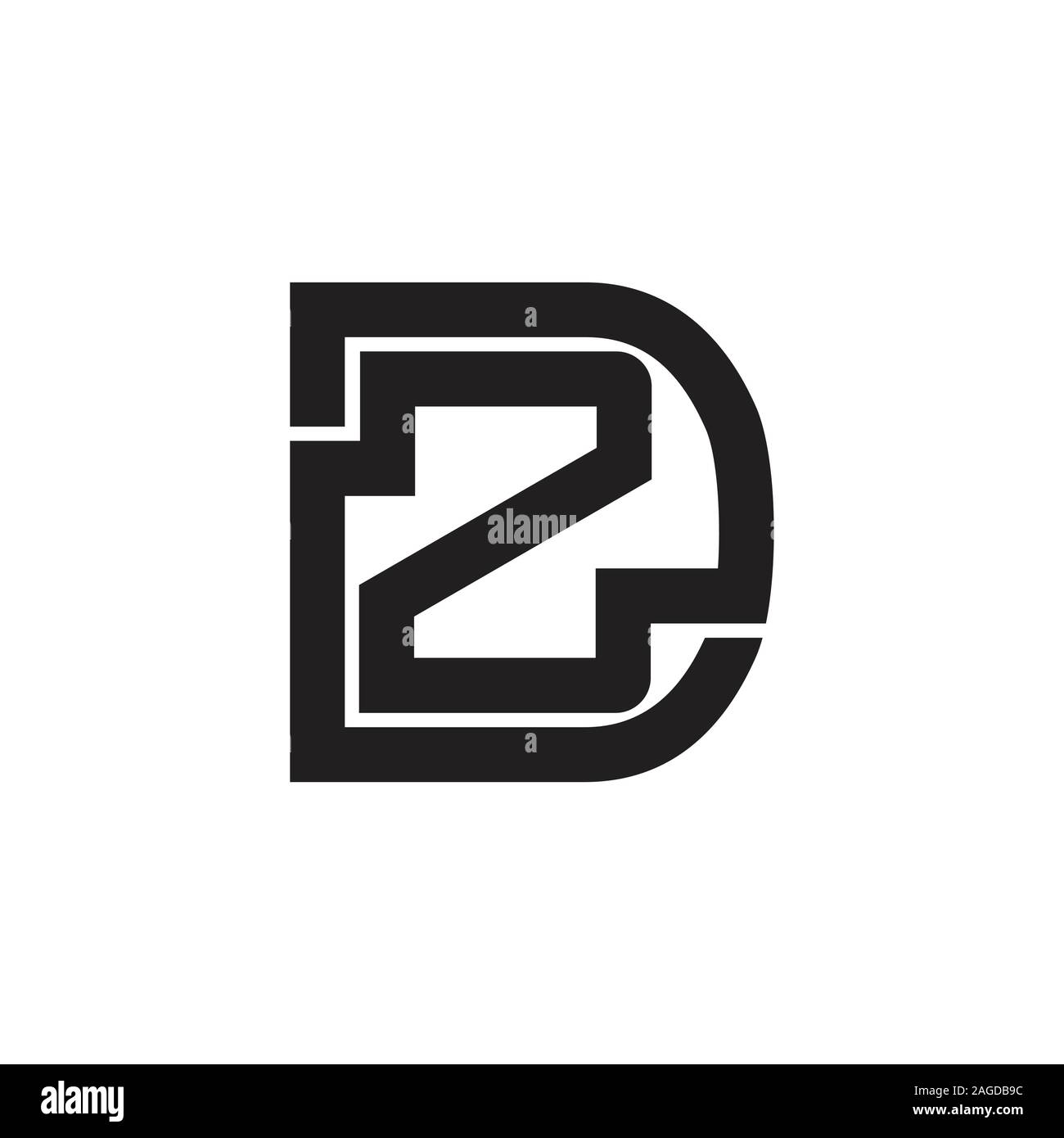 letter dz simple geometric linear logo vector Stock Vector Image & Art ...