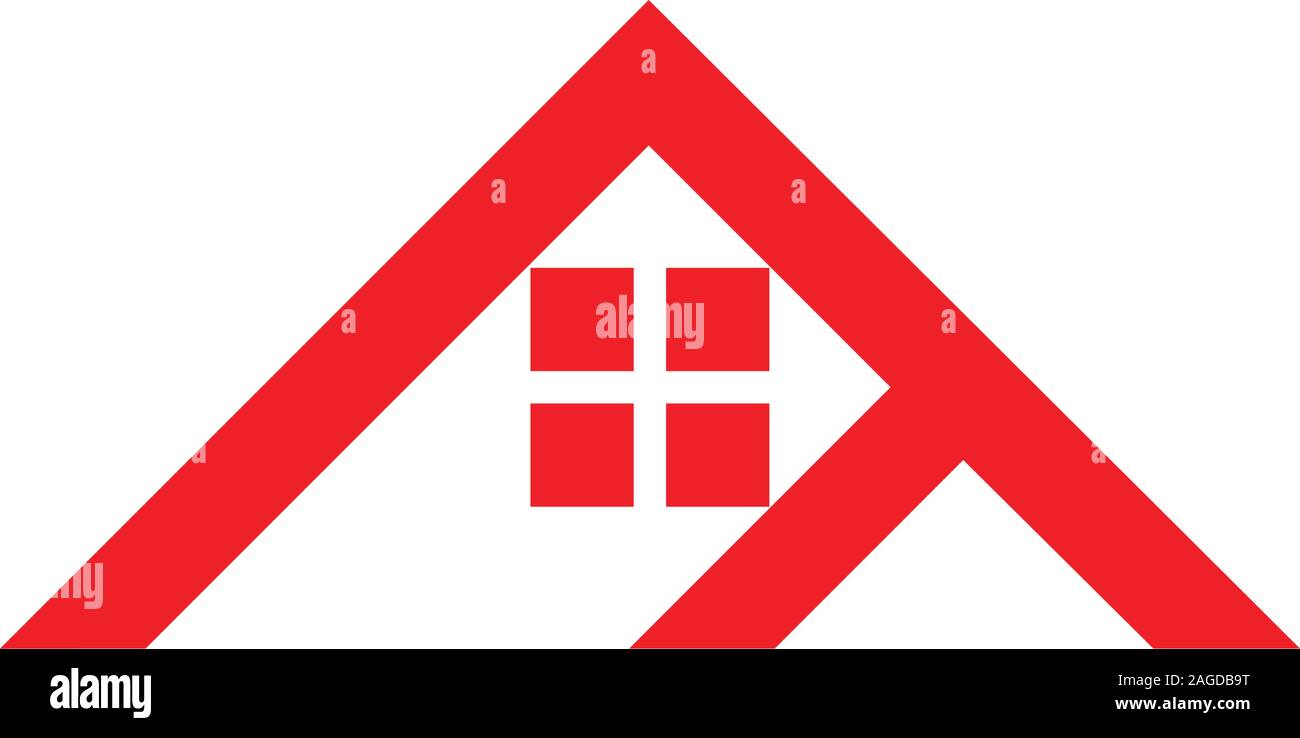 simple triangle home line window logo vector Stock Vector Image & Art ...