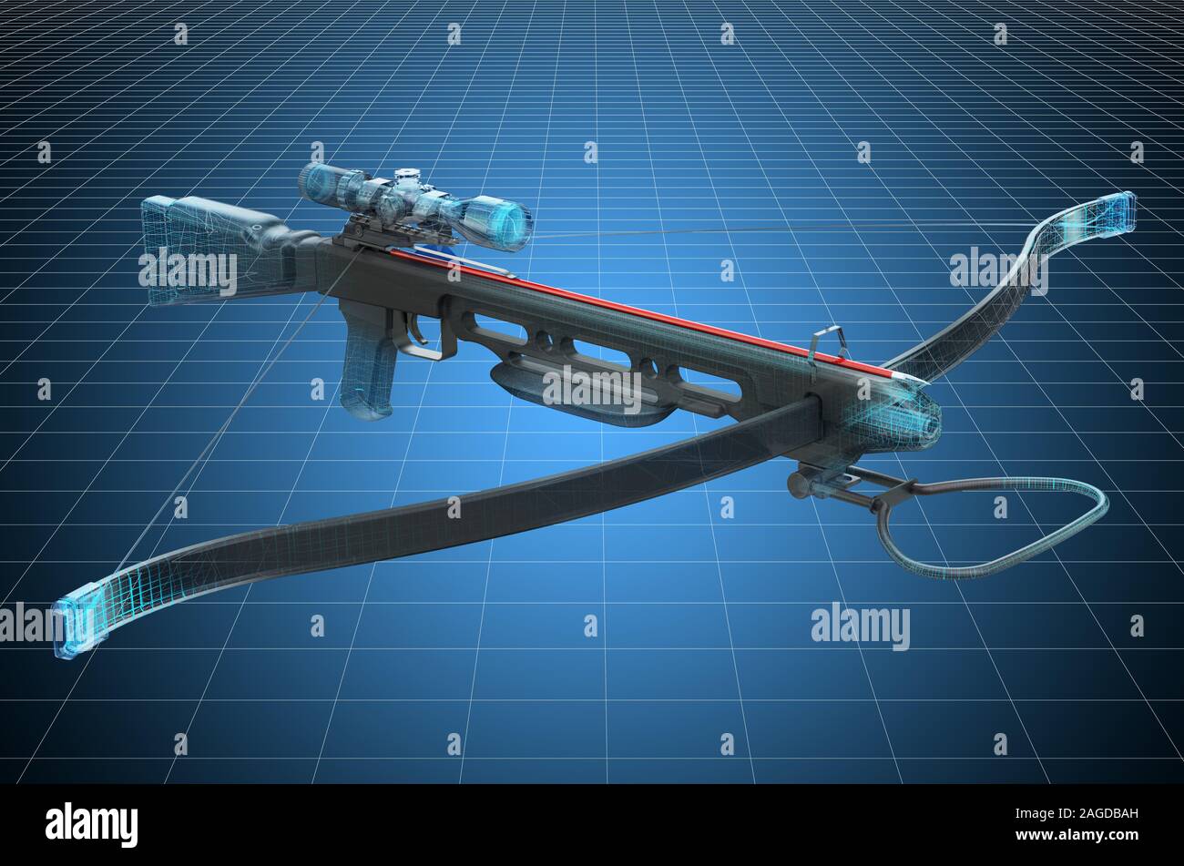 Visualization 3d cad model of crossbow, 3D rendering Stock Photo - Alamy